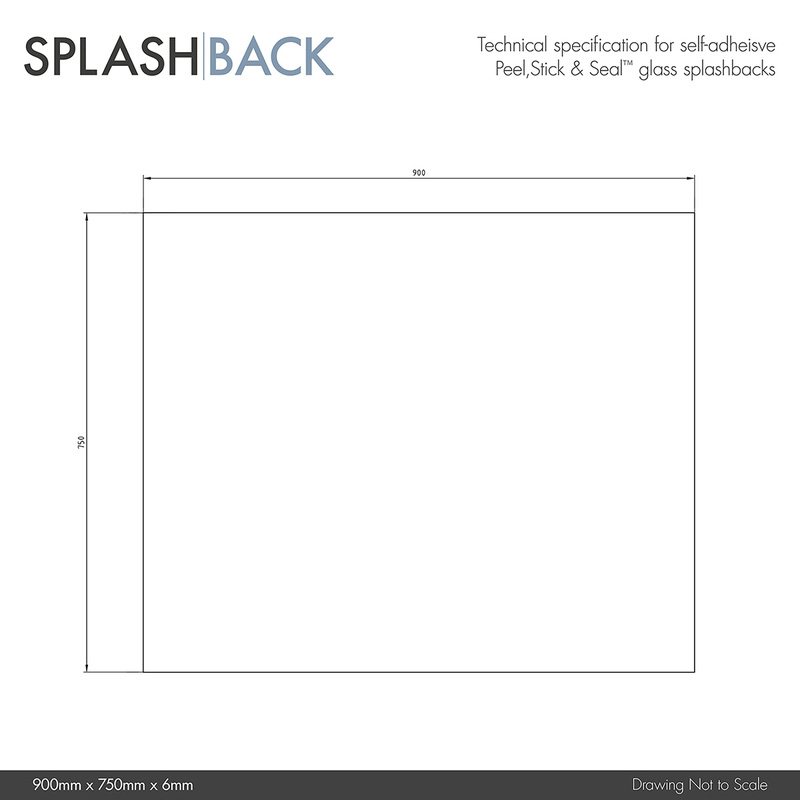 Splashback Matt Black Self-Adhesive Glass Splashback 900 x 750mm ...