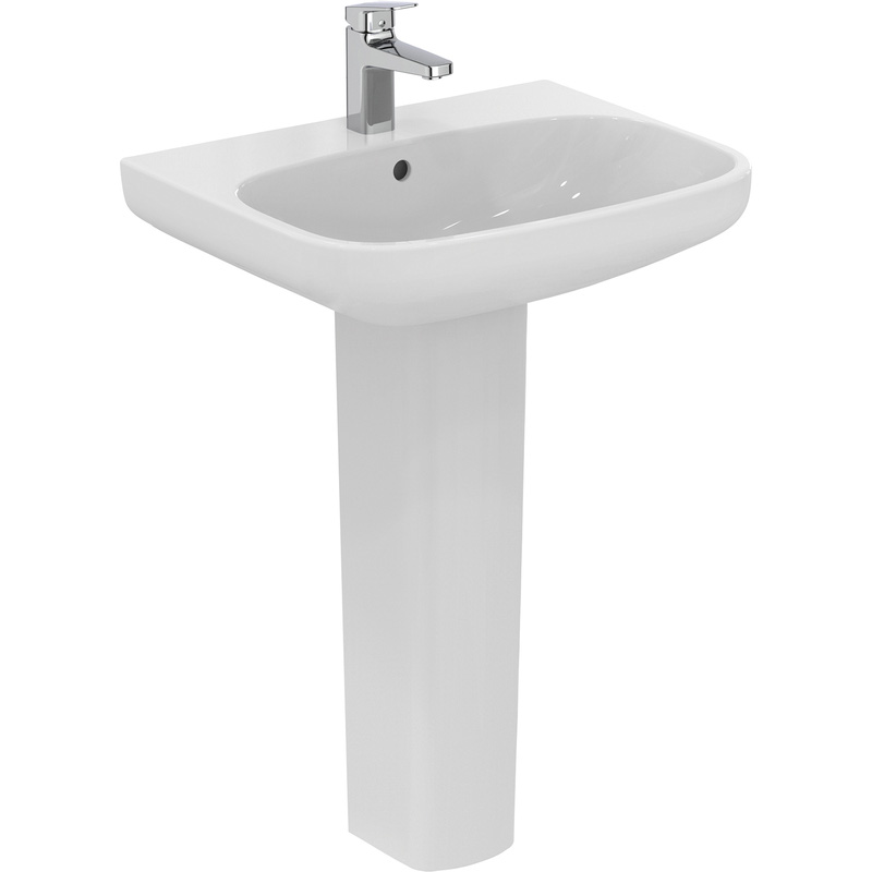 Ideal Standard i.life Basin and Pedestal 60cm 1 Tap Hole | Toolstation