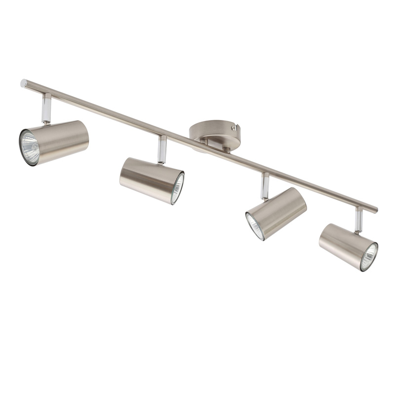 Harvey 4 Light Bar Spotlight Satin Nickel | Toolstation