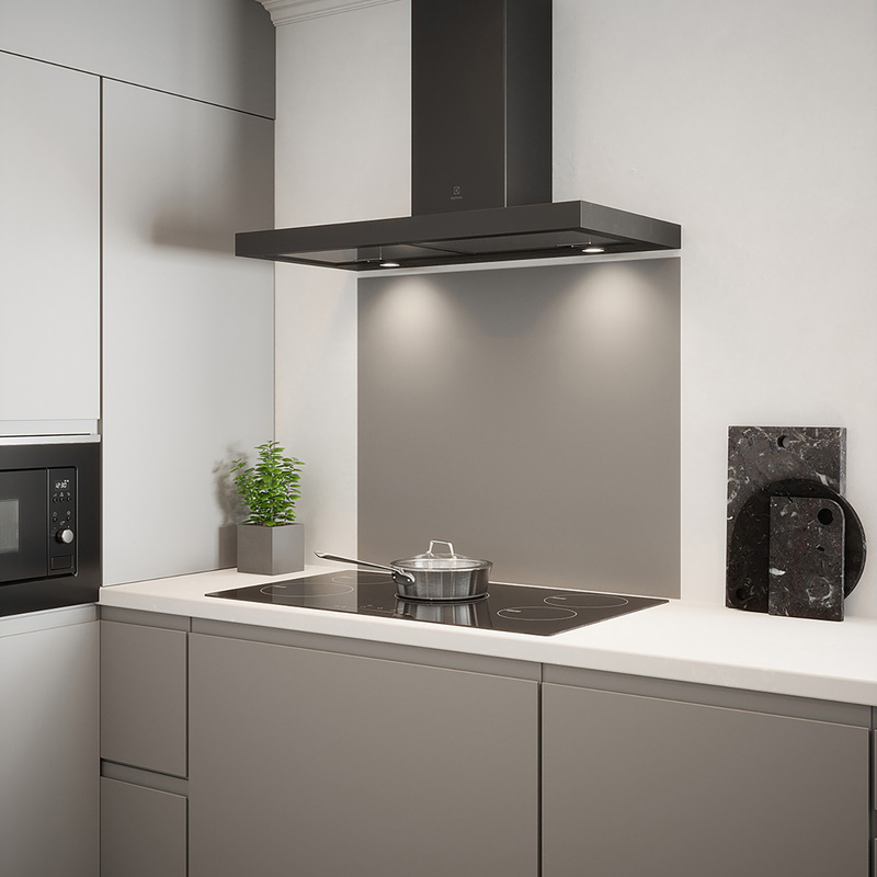 Splashback Matt Grey Self-Adhesive Glass Splashback 900 x 750mm ...