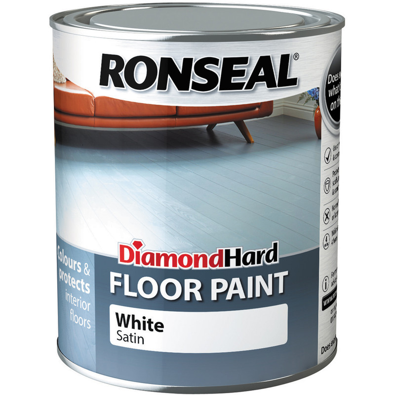 Ronseal Diamond Hard Floor Paint White 750ml Toolstation