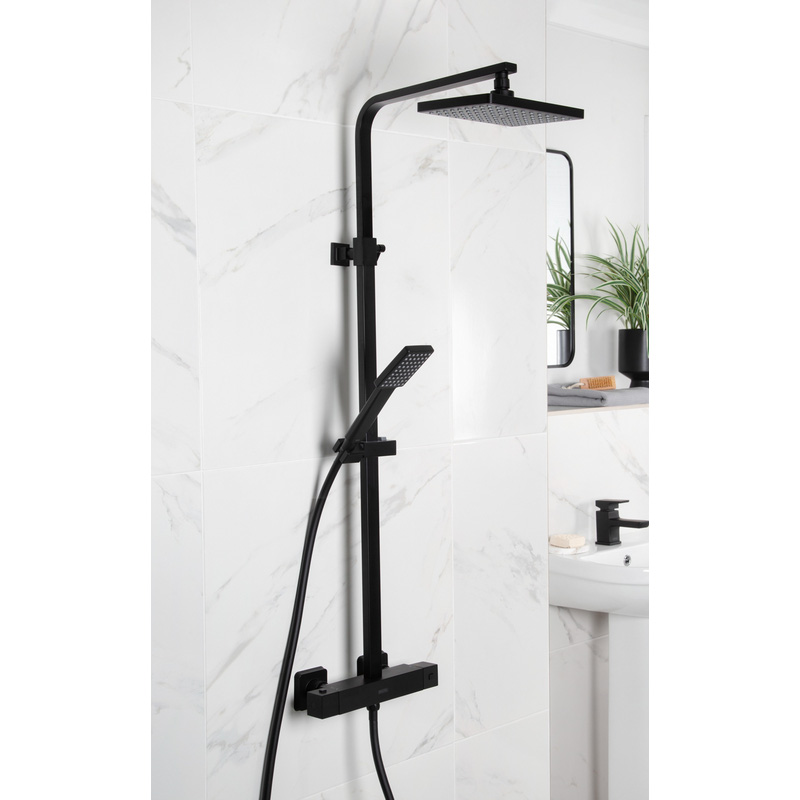 Bristan Craze Thermostatic Bar Diverter Mixer Shower Black | Toolstation