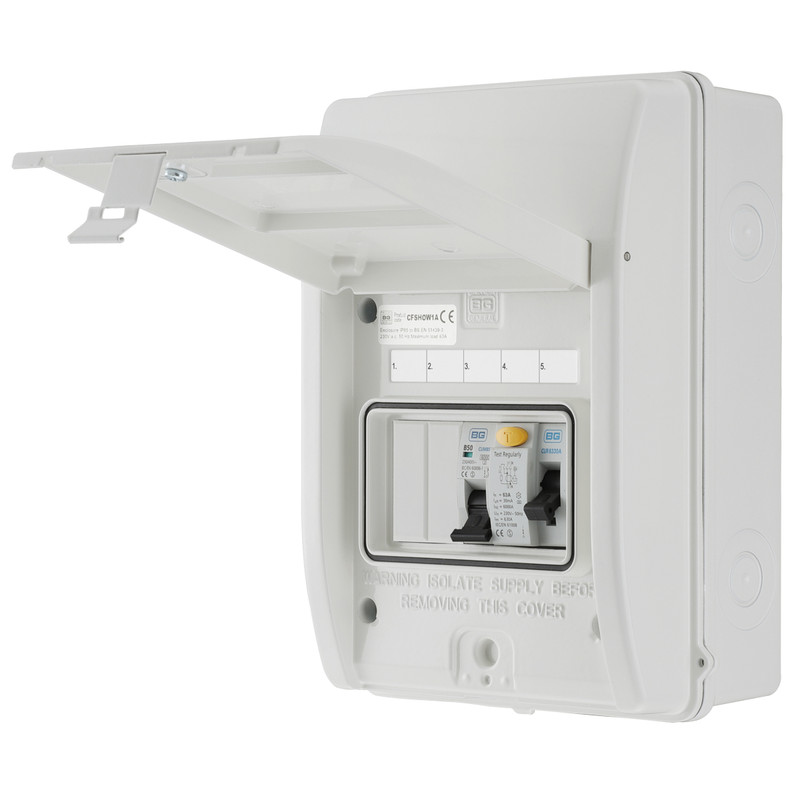 BG Metal Shower Consumer Unit IP65 2 Way | Toolstation