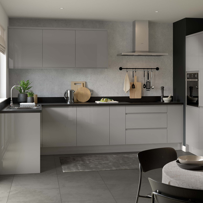 Kitchen Kit Flatpack J-Pull Kitchen Cabinet Corner Post Super Gloss ...