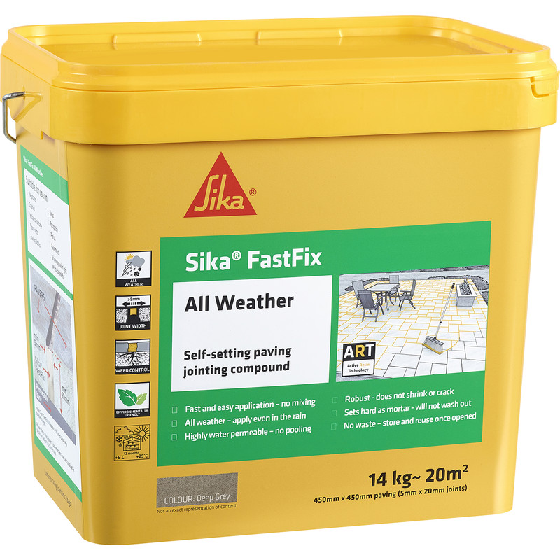 Sika FastFix All Weather Jointing Compound Deep Grey 14kg Toolstation