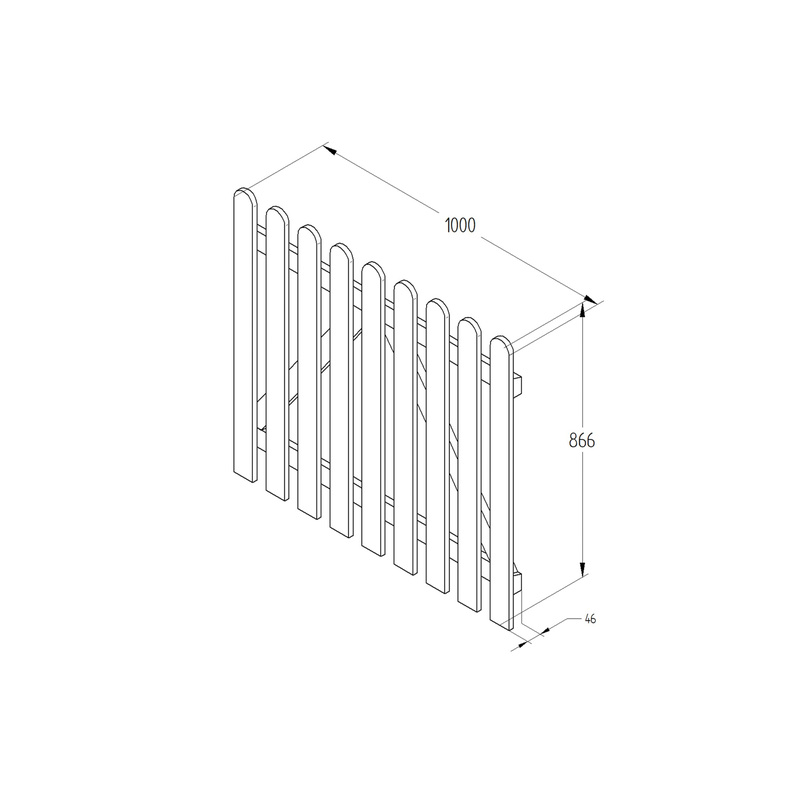 Forest Garden 3ft Heavy Duty Pale Gate (0.90m high) 3' x 3' | Toolstation