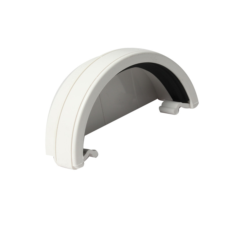 112mm Half Round Stop End External White | Toolstation