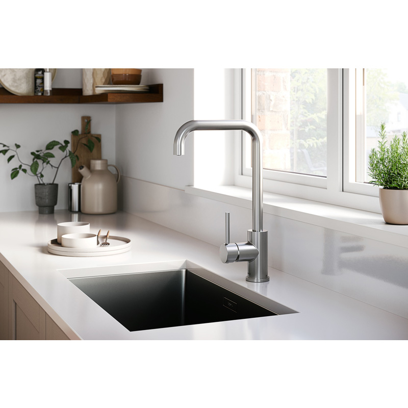 Bristan Lemon Mono Mixer Kitchen Tap Brushed Nickel | Toolstation