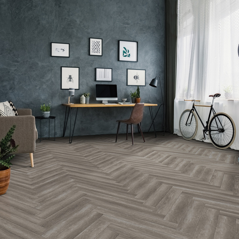 Kraus Rigid Core Luxury Vinyl Tiles Harpsden Grey Herringbone 2.34m2 ...